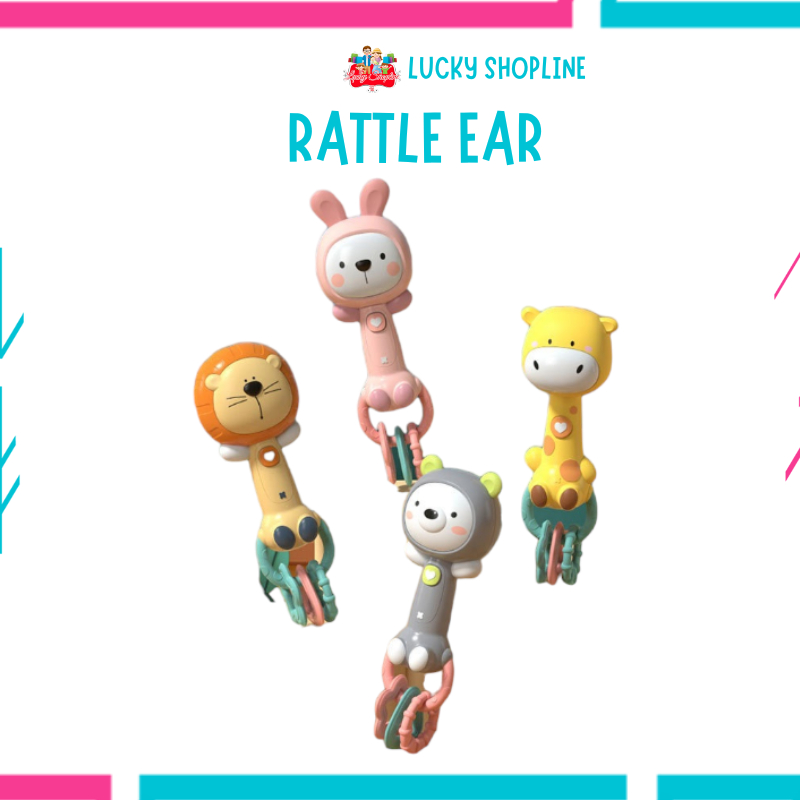 Jual [BIG SALE] Mainan Bayi Genggam Rattle Ear Bunyi Musik Menyala ...