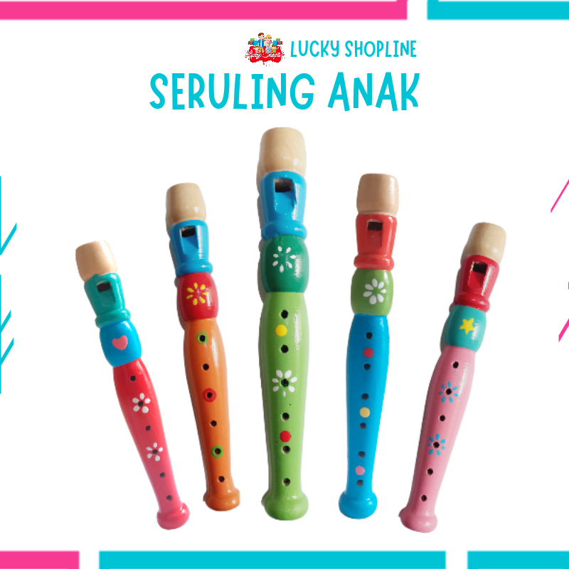Jual [BIG SALE] Seruling Suling Kayu Warna Warni Wooden Flute / Alat ...