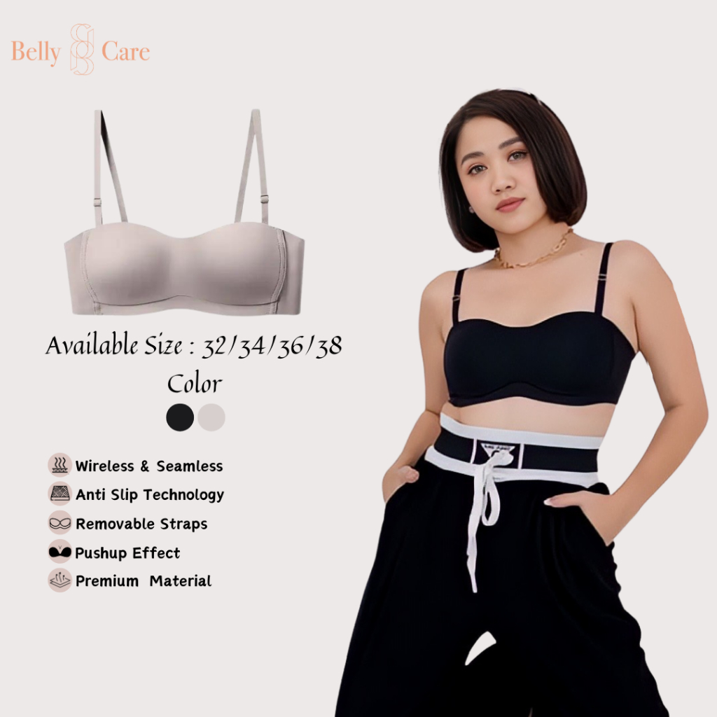 Jual Bellycare x FifiMonica Strapless Bra Seamless Push Up Tanpa Kawat Strap Bisa Dilepas Anti ...