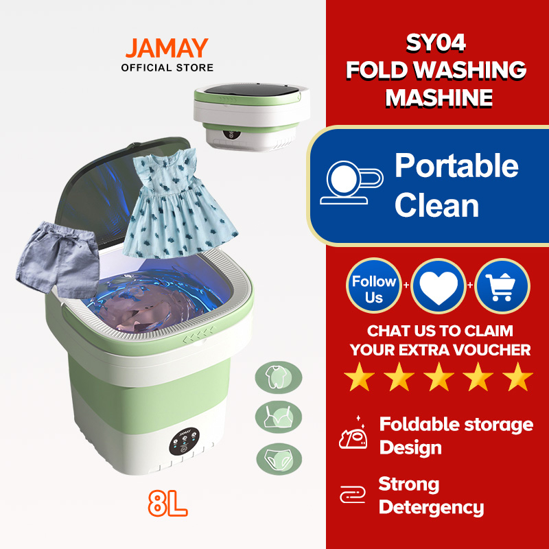 Jual JAMAY Mesin Cuci Mini Portable 2 Tabung 8L Mesin Cuci Lipat Otomatis Mesin Pengering ...