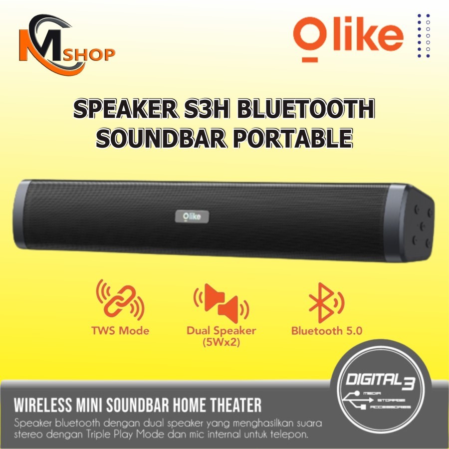 Jual Speaker Olike S3H Bluetooth Soundbar Mini Home Theater Wireless ...