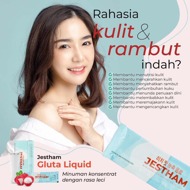 Jual Jestham Collagen gluta liquid minuman rasa leci per sachet ...