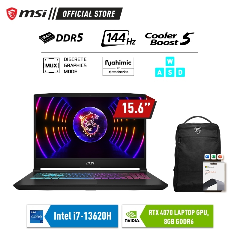 Jual MSI Katana 15 Core i7-13620H RTX4070 8GB - 16GB 1TB W11+OHS 15.6FHD 144HZ 4ZRGB | Shopee ...