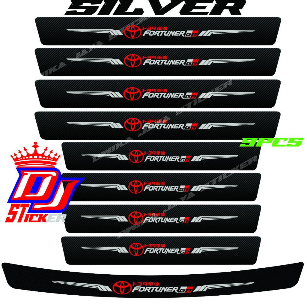 Jual 9PCS STICKER MOBIL FORTUNER GR STICKER KARBON 3D PELINDUNG PIJAKAN ...