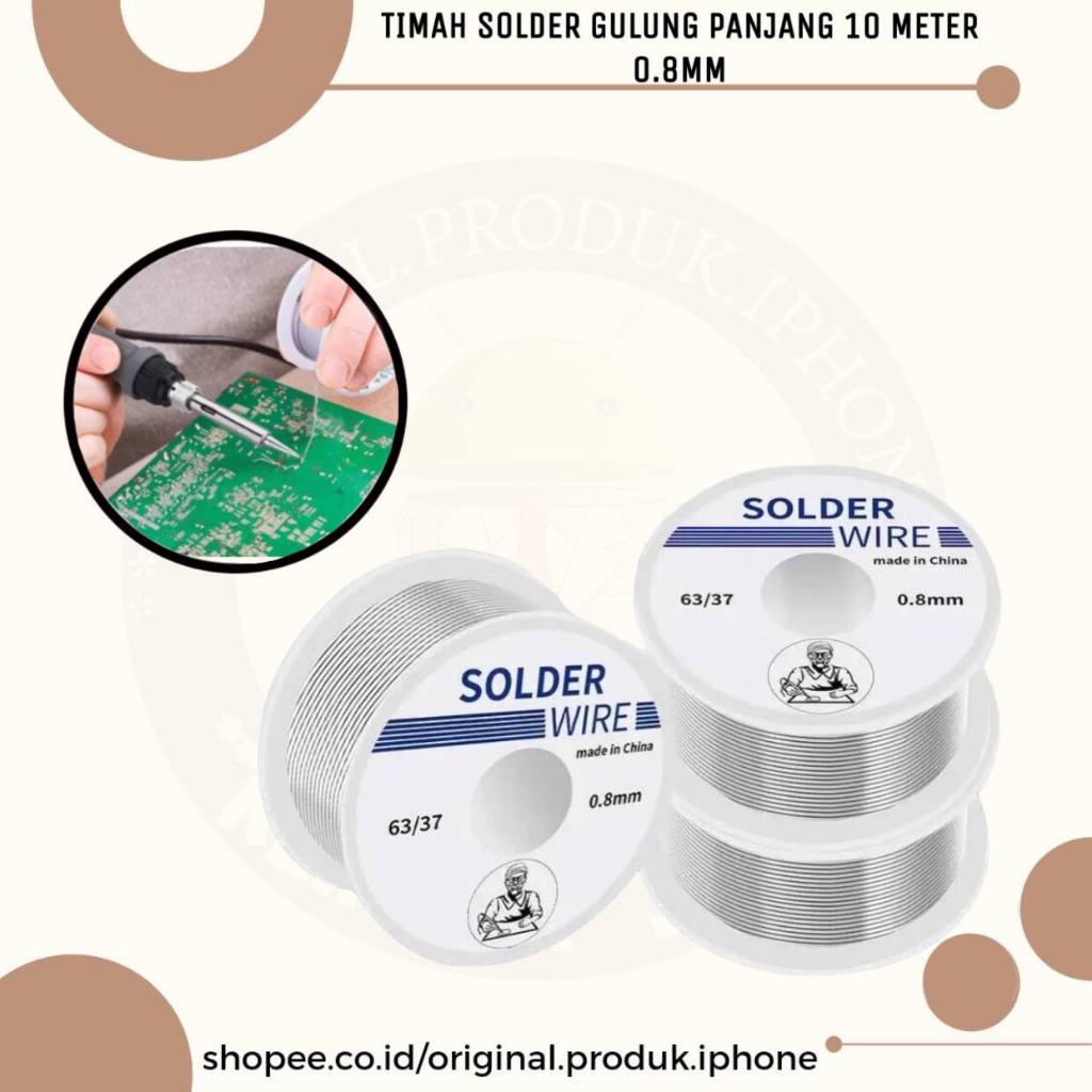 Jual TIMAH SOLDER / SOLDERING WIRE PANJANG 10 METER 0.8MM ORIGINAL ...