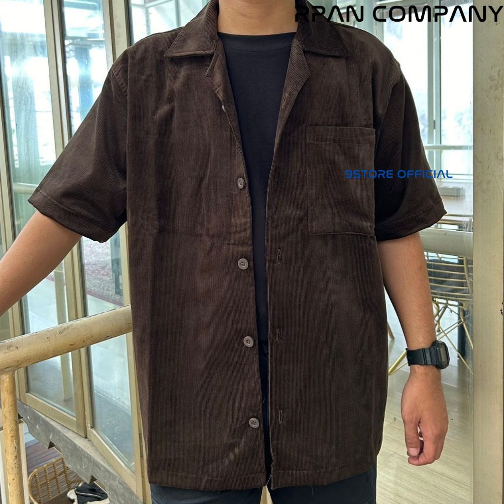 Jual Kemeja Cuban Bowling Shirt CORDUROY Oversize / Baju Kemeja ...