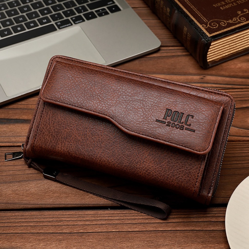 Jual DOMPET PANJANG PRIA COKLAT KULIT XAVI WA861B7 TALI PENDEK SLOT ...