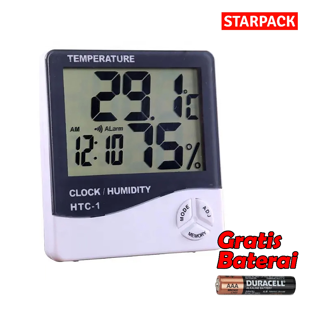 Jual HTC 1 Digital Temperature Humidity Meter + Clock Calender HTC-1 ...
