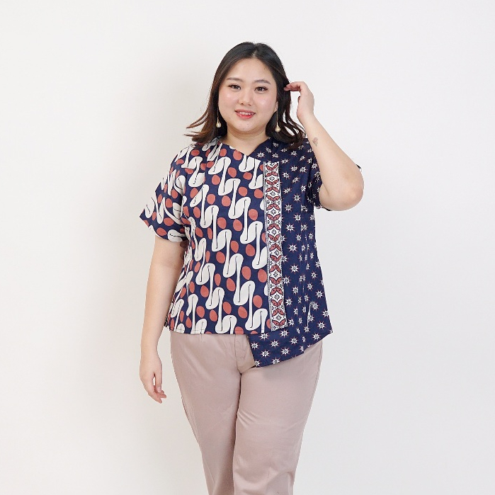 Jual ATASAN BATIK BIG SIZE BLOUSE JUMBO WANITA 292 Mrs1 | Shopee Indonesia
