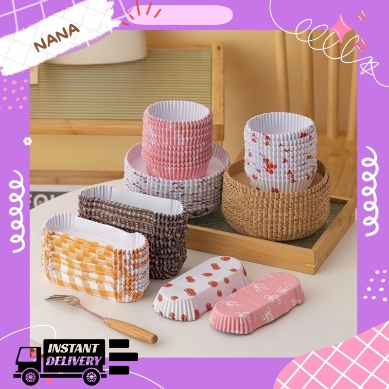 Jual 50pcs BREAD CASE OVAL BULAT MOTIF CANTIK/ PAPER CASE ROTI/ ALAS ...