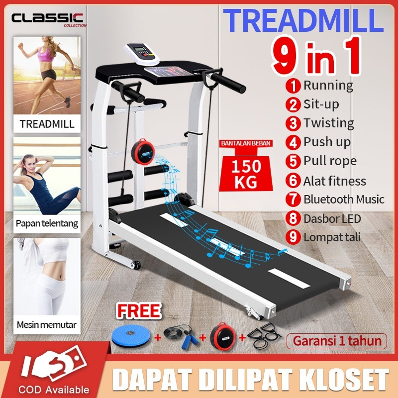 Jual Treadmill Manual MultiFungsi Treadmill 9 in 1-Alat Fitness ...