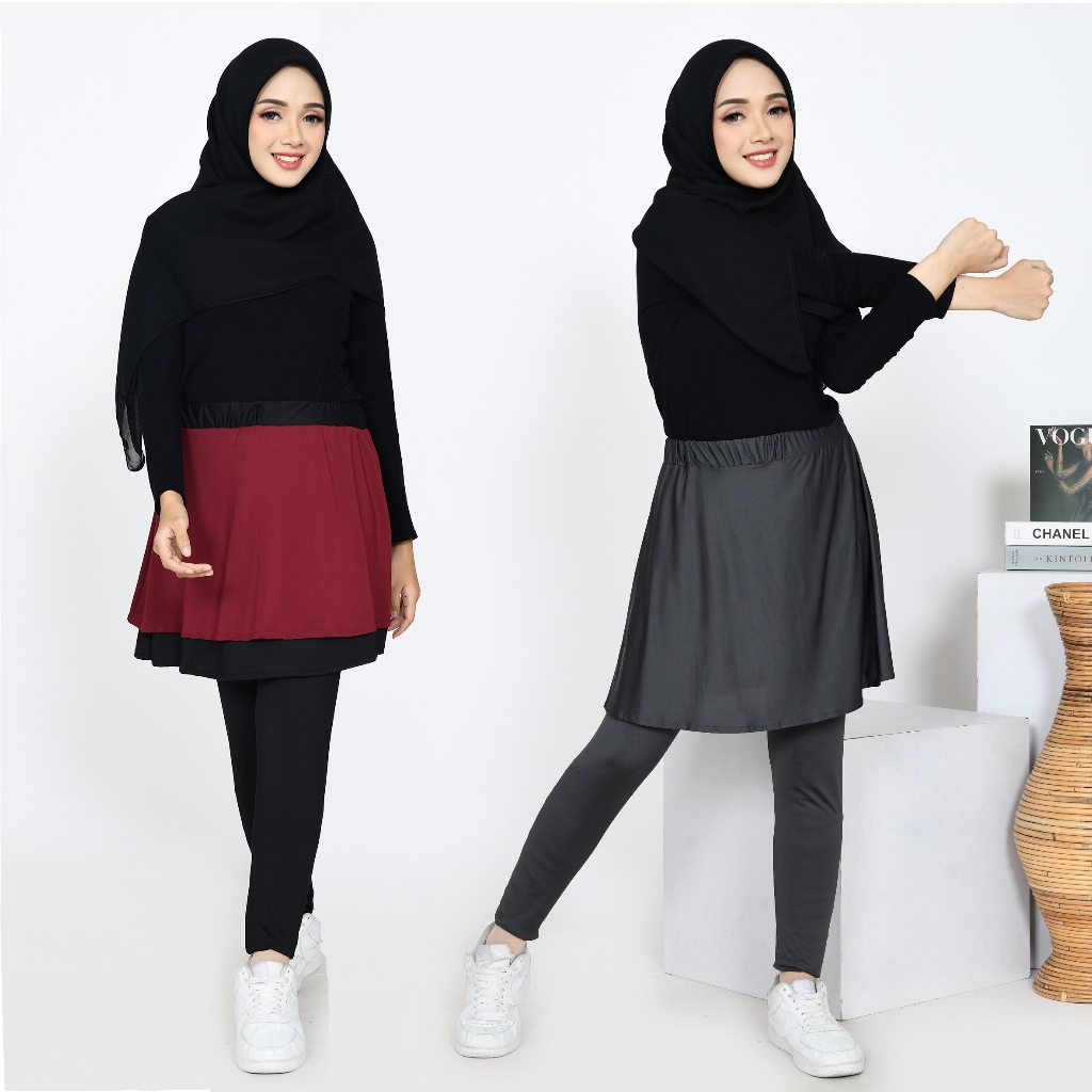 Jual LEGGING ROK OLAHRAGA WANITA/LEGING ROK DUA LAYER DAN SATU LAYER ...