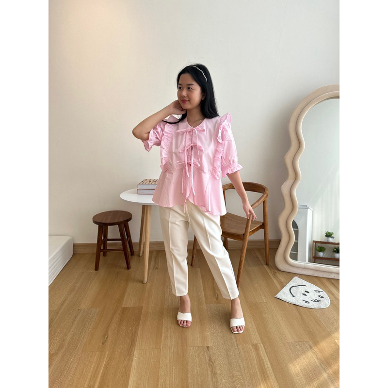 Jual JASMINE RUFFLES TOP/A0075/RUFFLE TOP KOREA | Shopee Indonesia