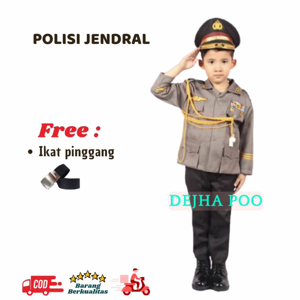 Jual Baju Seragam POLISI JENDRAL Baju Profesi Anak Laki-Laki Stelan ...