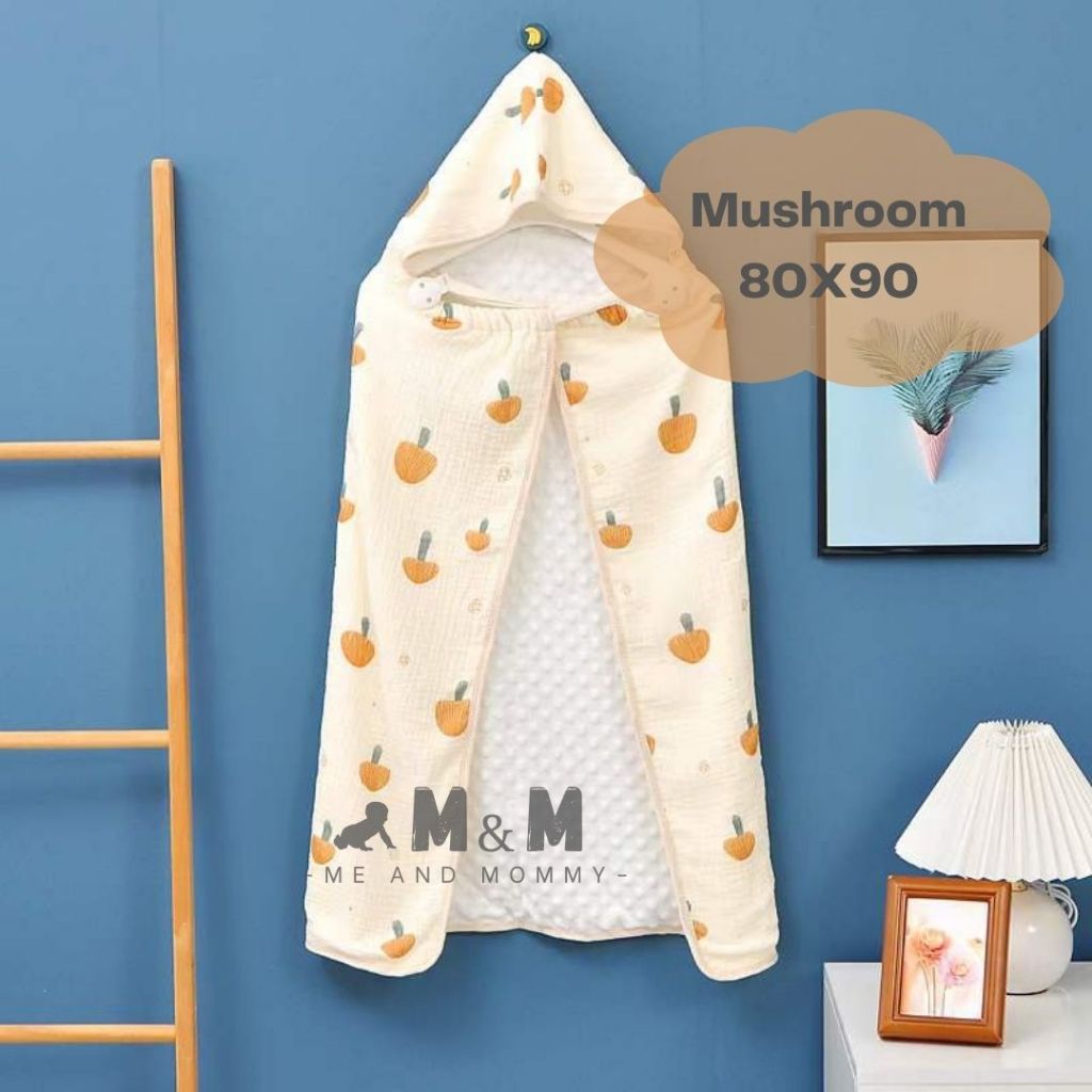 Jual Selimut Baby Blanket Minky Beludru Hoodie Hooded Dot Doted Topi ...