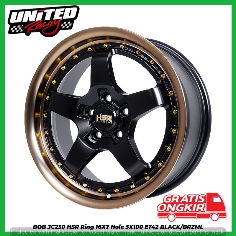 Jual VELG MOBIL JDM PALANG 5 RING 16 HSR BOB PCD 5X100 BLACK UNTUK ALTIS SIENTA CELICA BEETLE ...