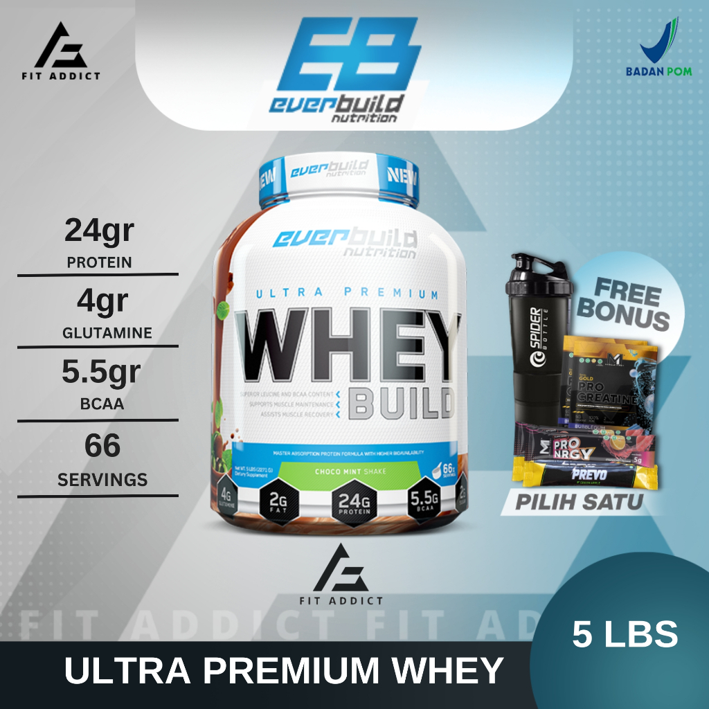 Jual Everbuild Nutrition Ultra Premium Whey 5 Lbs Lb 5Lbs 5Lb Whey ...