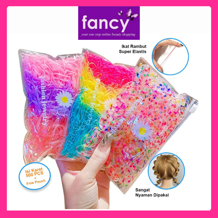 Jual Karet Rambut Isi 500pcs Colorful Pouch Zipper | Shopee Indonesia