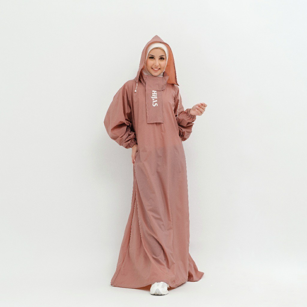 Jual Jas Hujan Wanita Gamis Syar'i Jumbo Pastel Dusty Pink - Hijas ...