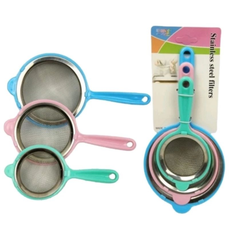 Jual Saringan Set Isi 3 Pcs Berbagai Ukuran/Saringan Terigu Gula Kopi ...