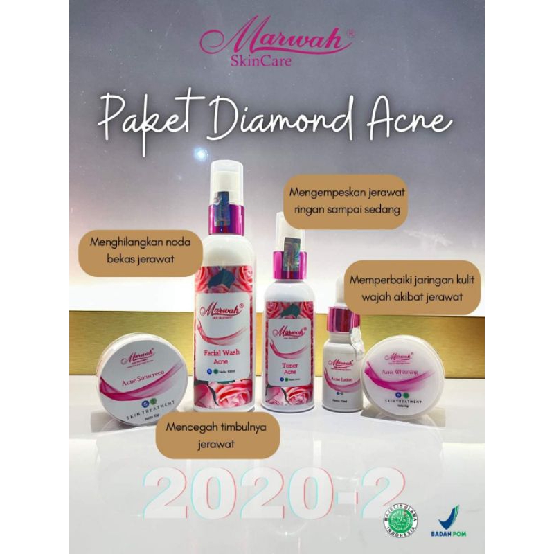 Jual Marwah Skincare Clinik Diamond Acne Paket Perawatan Wajah ...