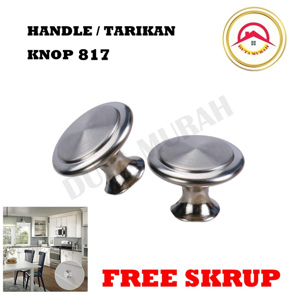 Jual Knob knop handel tarikan laci handel laci bulat Knop 817 Stainless ...