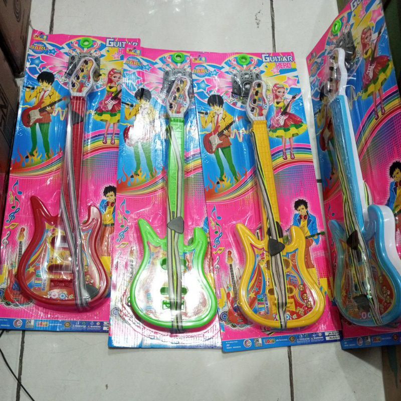 Jual Mainan gitar anak ukuran sedang tersedia pik gitar untuk memetik ...