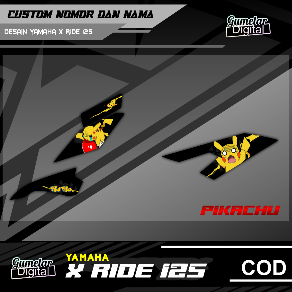 Jual STRIPPING SIMPEL YAMAHA X RIDE 125 PIKACHU POKEMON SUDAH DI ...