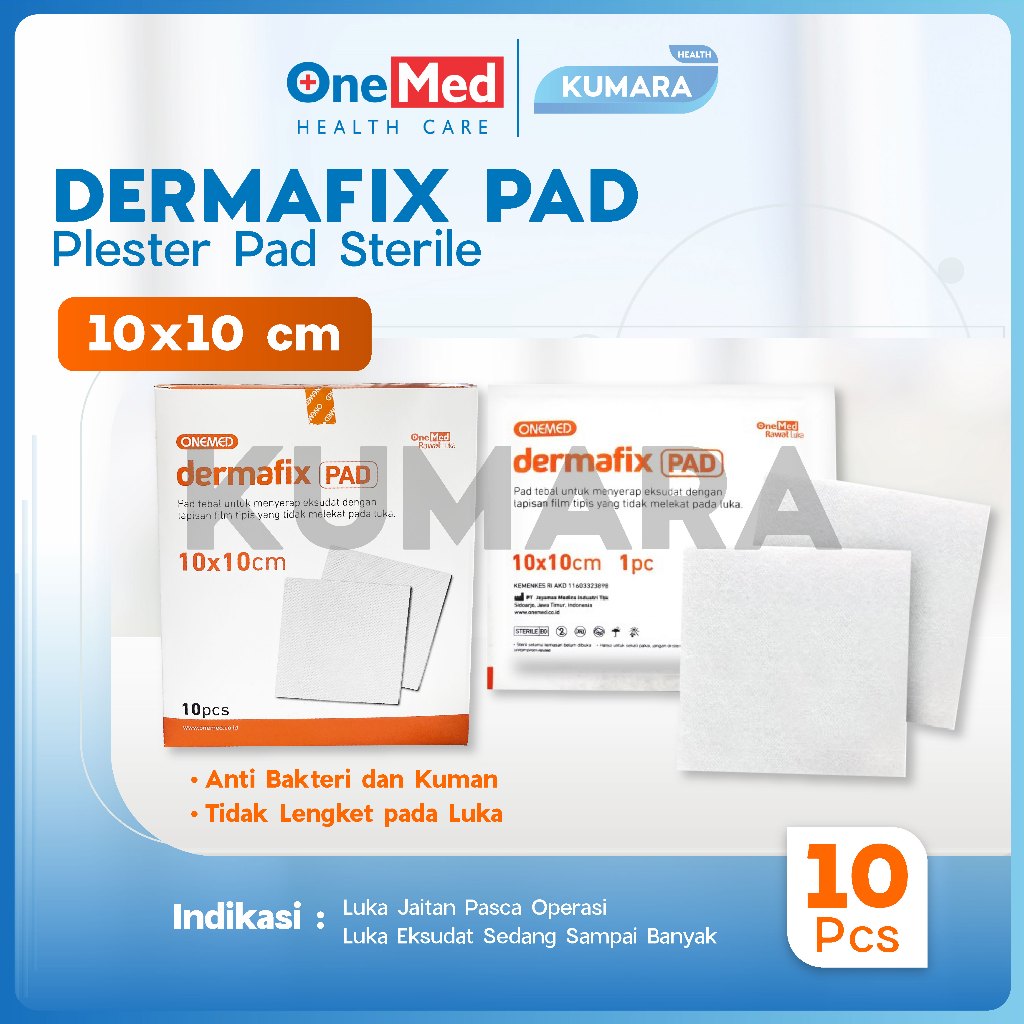 Jual ONEMED - Dermafix Pad 10x10 Cm Plester Pad Sterile isi 10'S - BOX ...