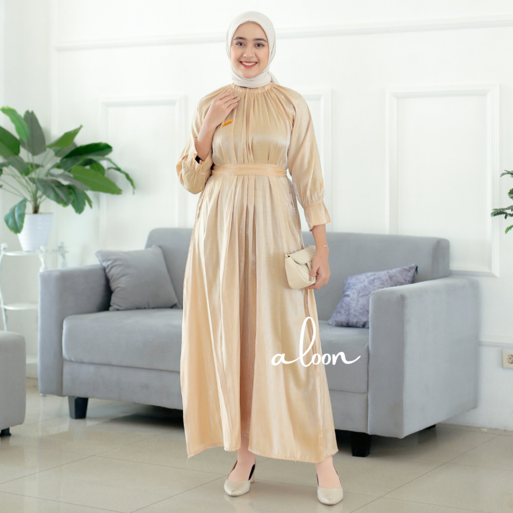 Jual Zivana Dress Shimmer Silk Premium – Baju Gamis Pesta Mewah Elegan ...