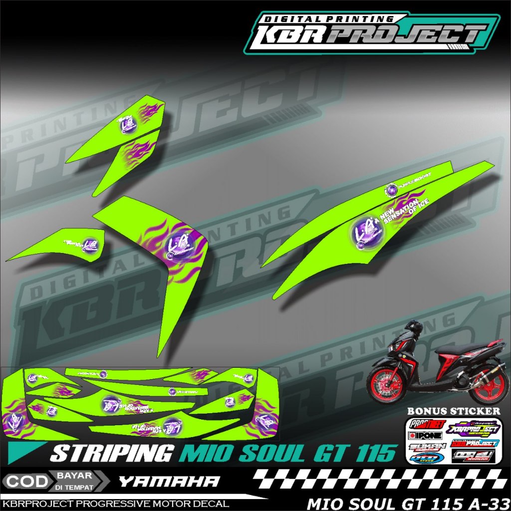 Jual MIO SOUL GT 115 STIKER STRIPING PREMIUM MOTOR KEREN LIS VARIASI ...