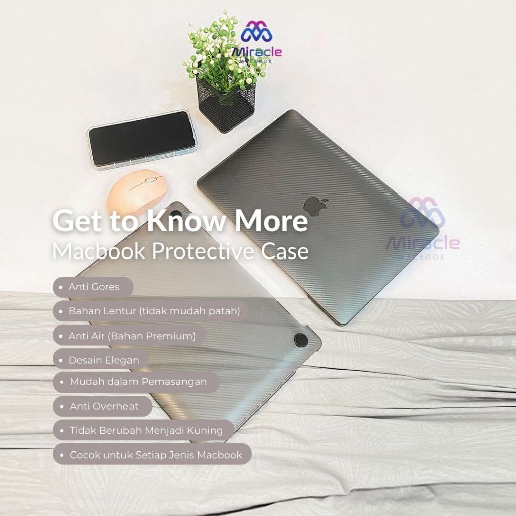 Jual Macbook case Carbon Transparan Colour Black Air Pro M1 13 Air 13 ...