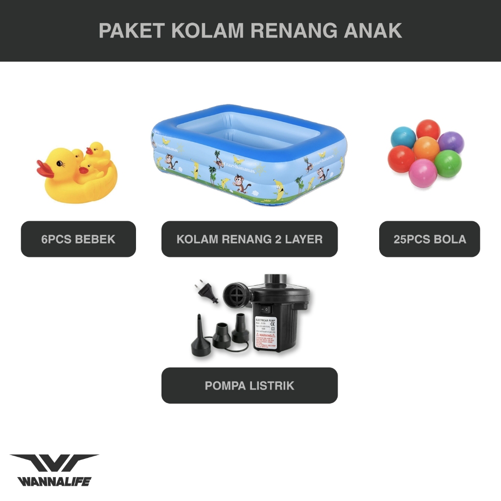 Jual Kolam Renang Anak Jumbo 3 Ring 150*105*50 cm Kolam Mandi Bola ...