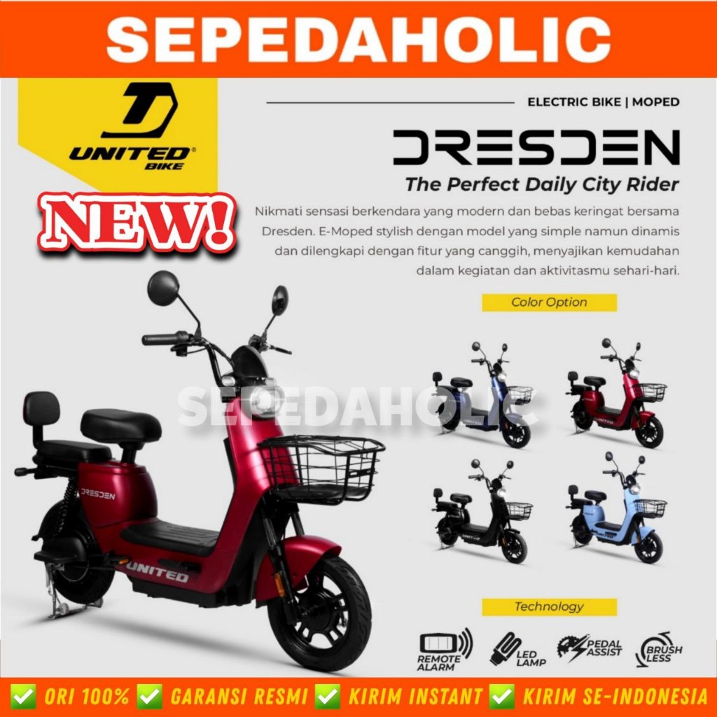 Jual Sepeda Listrik UNITED DRESDEN 600 Watt Electric E Bike | Shopee ...