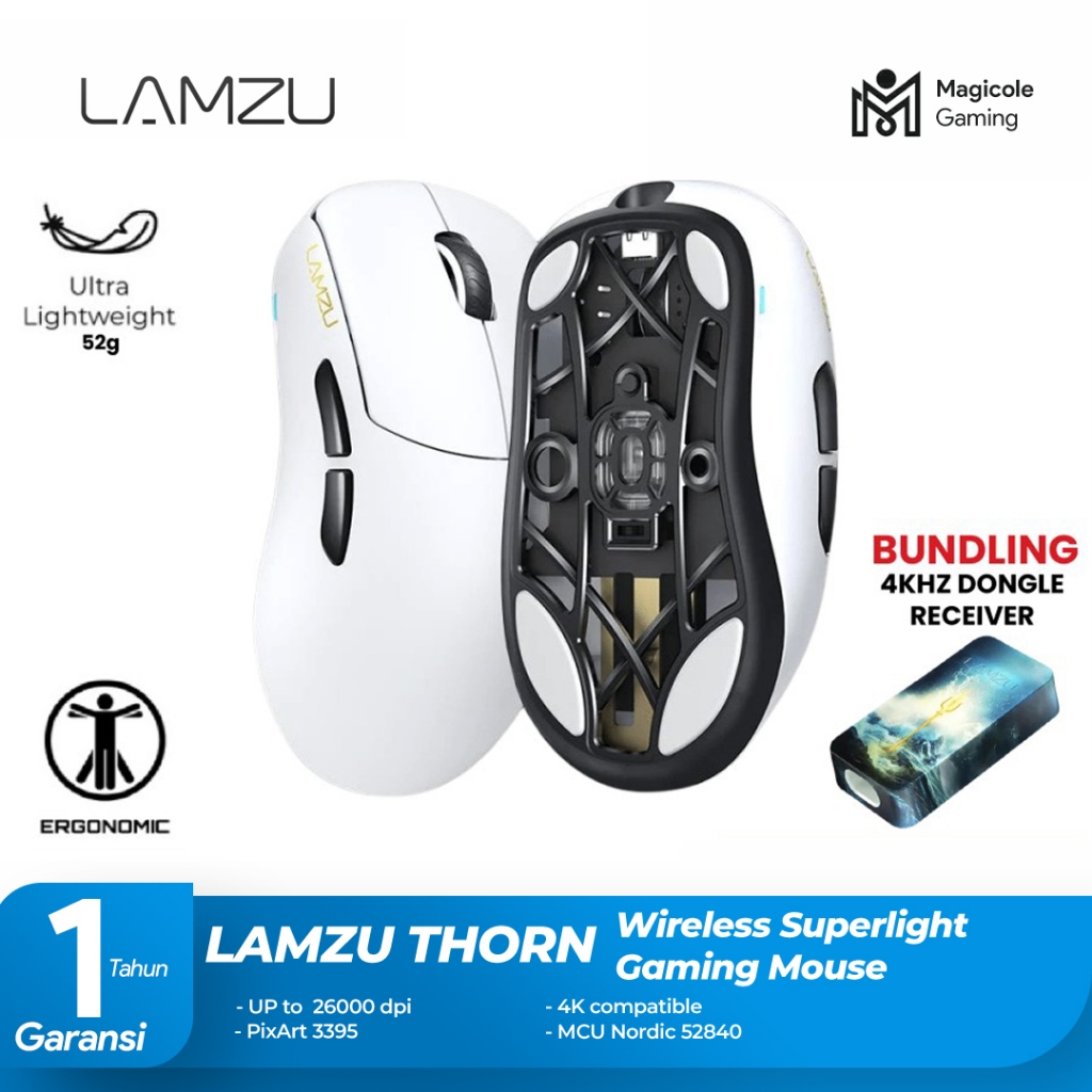 Jual Lamzu Thorn Wireless Superlight Gaming Mouse | Shopee Indonesia