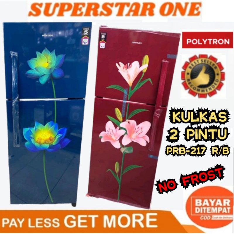 Jual KULKAS/LEMARI ES 2 PINTU POLYTRON PRB-217 R/B | Shopee Indonesia