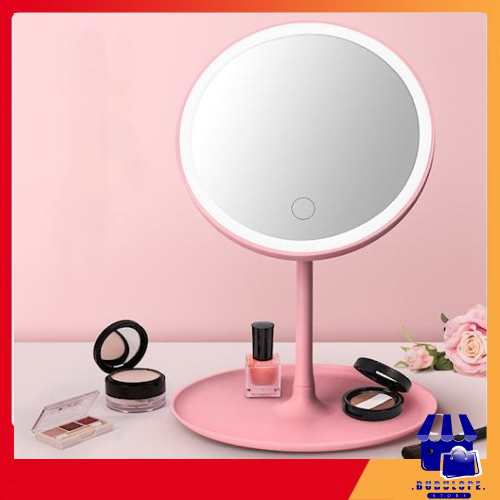 Jual CERMIN RIAS LED MIRROR BULAT TOMBOL TOUCH SCREEN / KACA MAKEUP ...