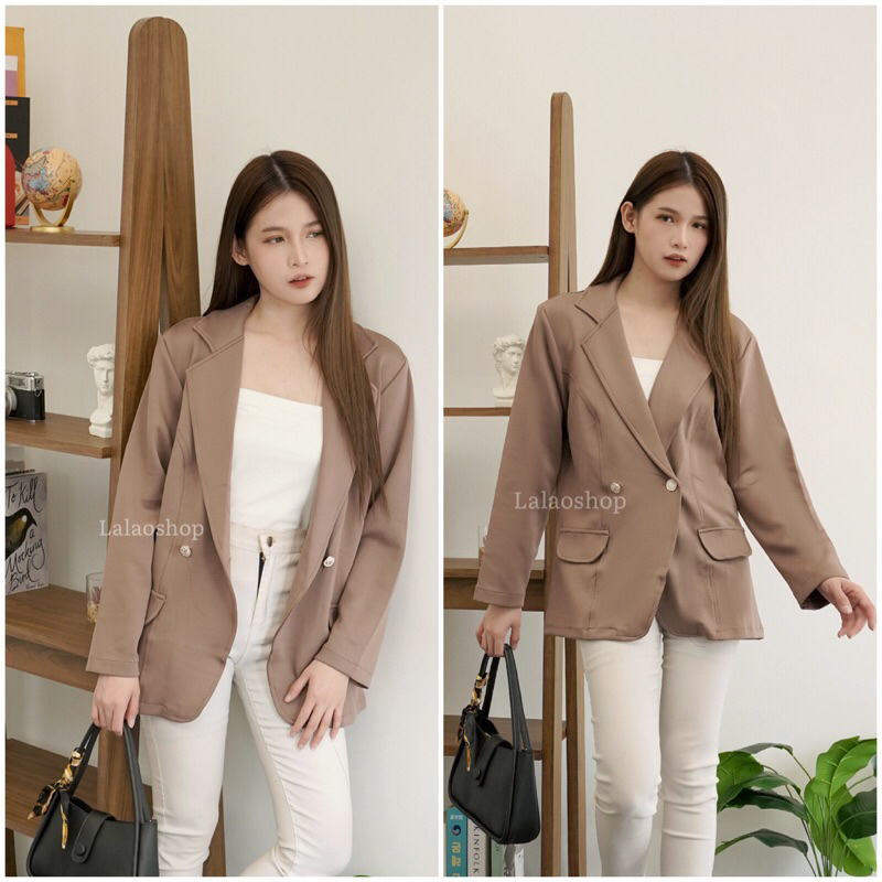 Jual Bianca Blazer Premium Tebal | Outer Hangout Casual Formal Office | Blazer kampus tebal ...