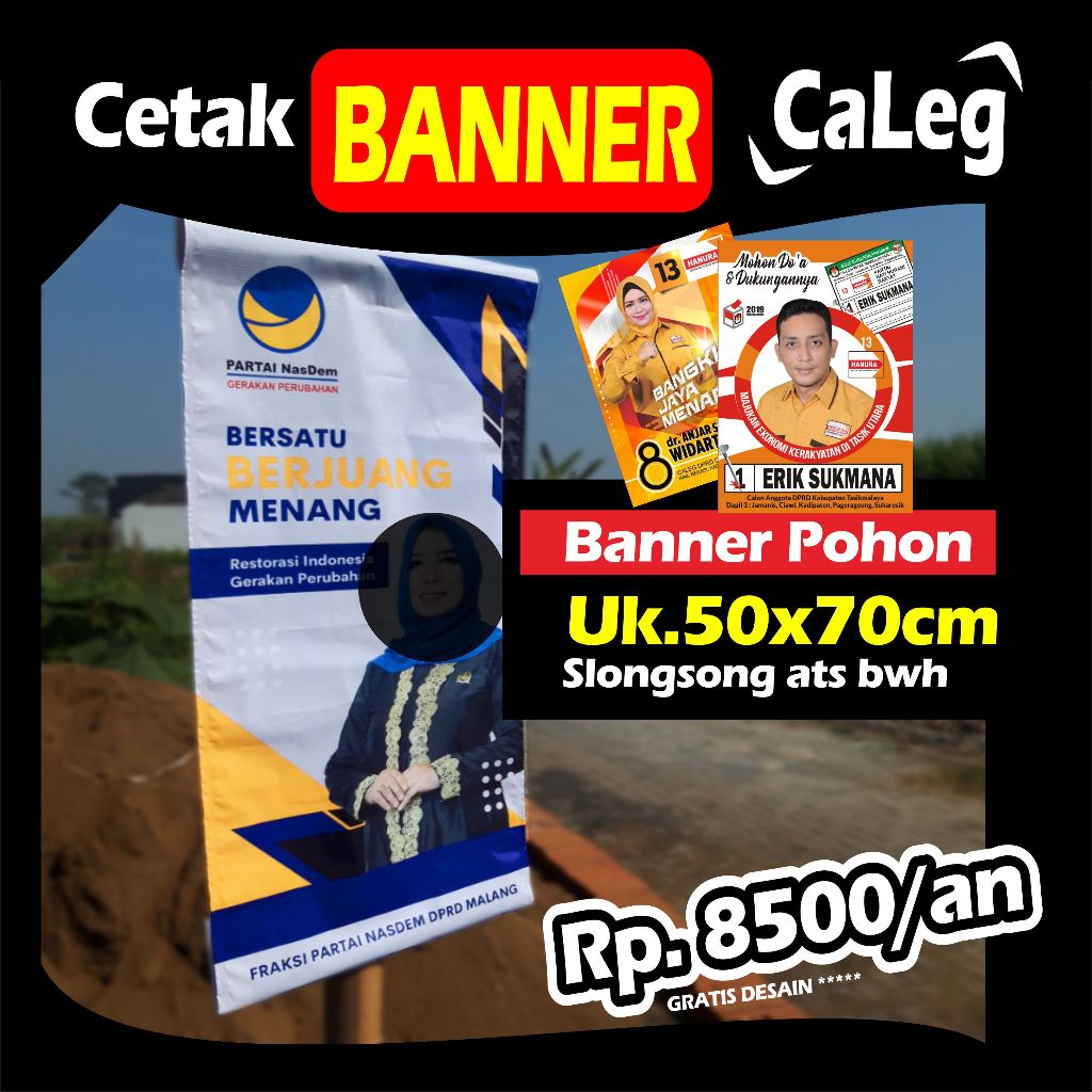 Jual Cetak Banner Caleg bahan Flexy 280gsm bagus | Shopee Indonesia