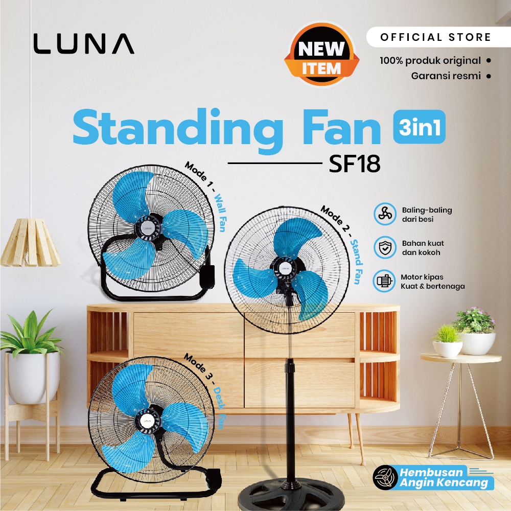 Jual Luna X Evercoss Standing Fan SF18 kipas angin 3in1 | Shopee Indonesia