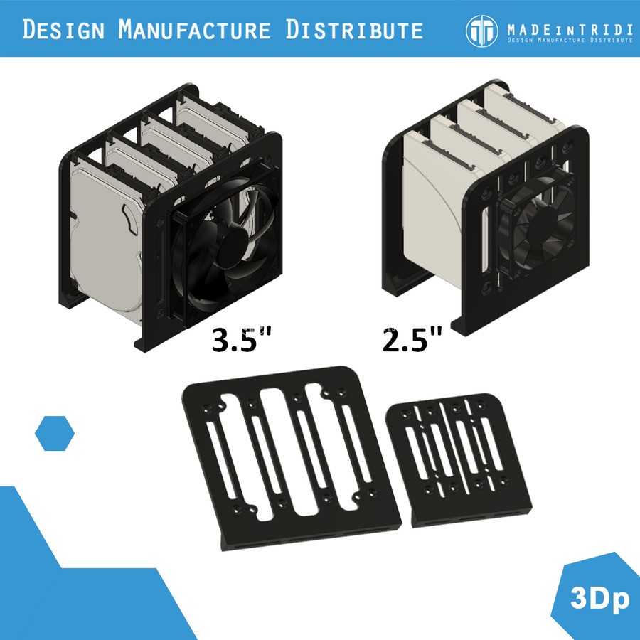 Jual stand hdd ssd 2.5" / 3.5" hard disk rack Hardisk Fan holder ...