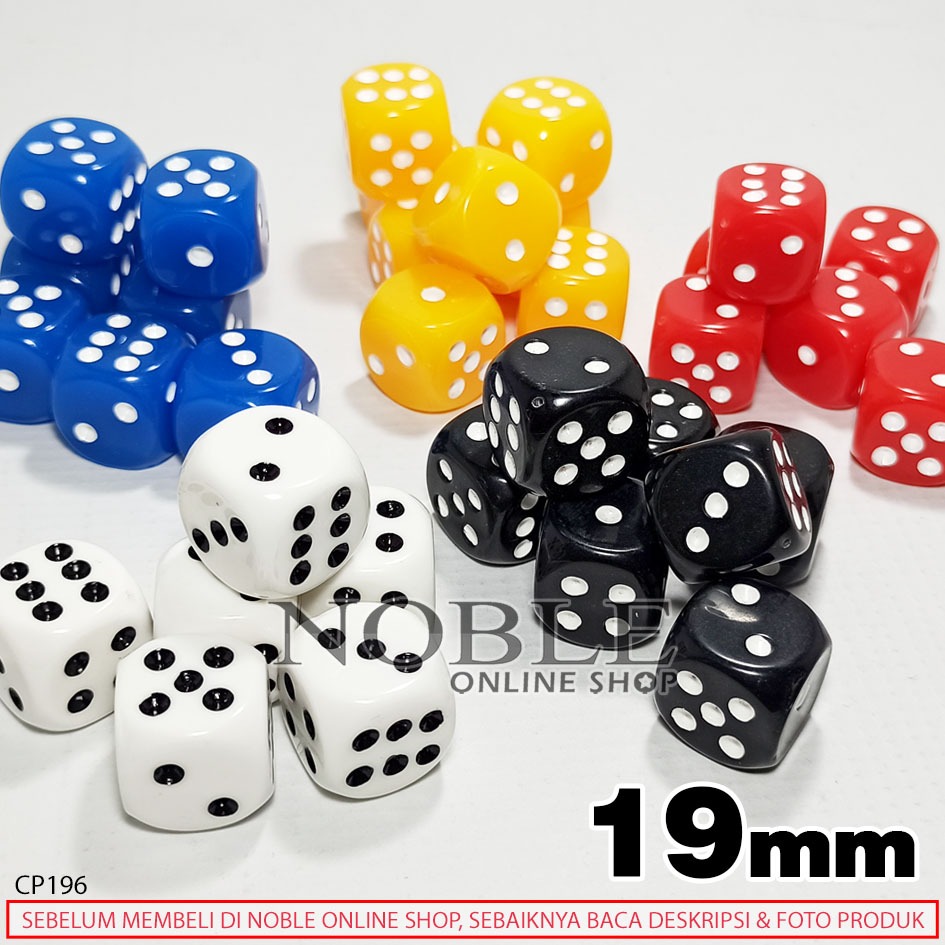 Jual Dadu 19 mm Dice Warna Color Pelengkap Bidak Games Permainan Kartu ...