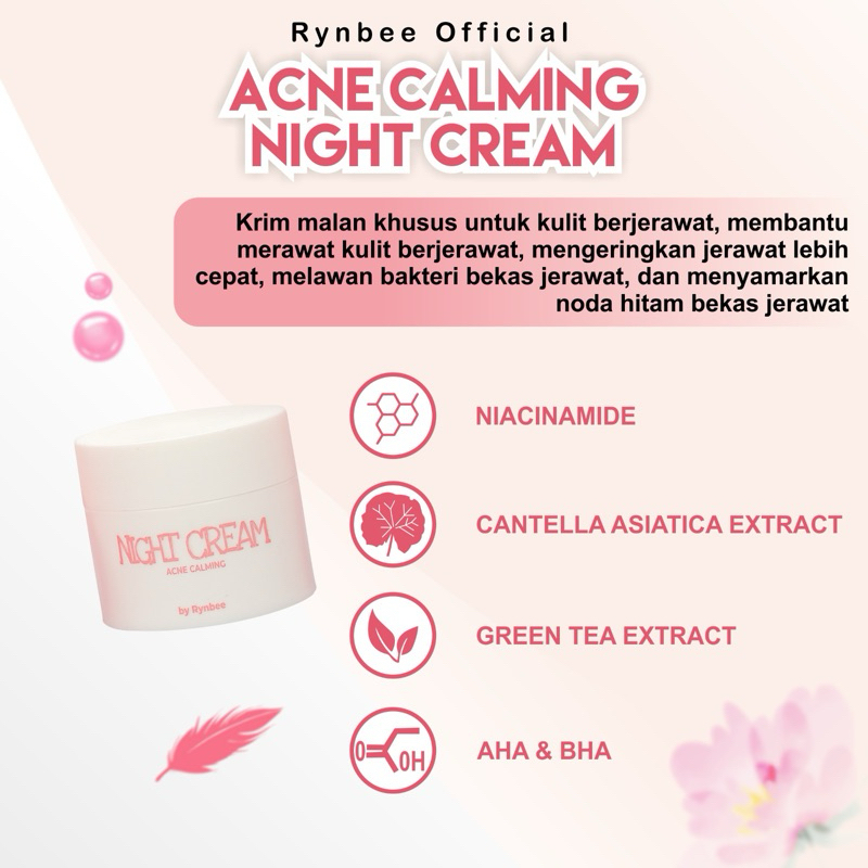 Jual Acne Calming Night Cream 20gr By Rynbee | Shopee Indonesia