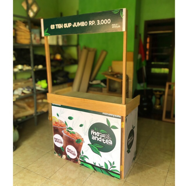 Jual Gerobak Es Teh Booth Es Teh Kayu Gerobak Portable Meandtea Shopee Indonesia