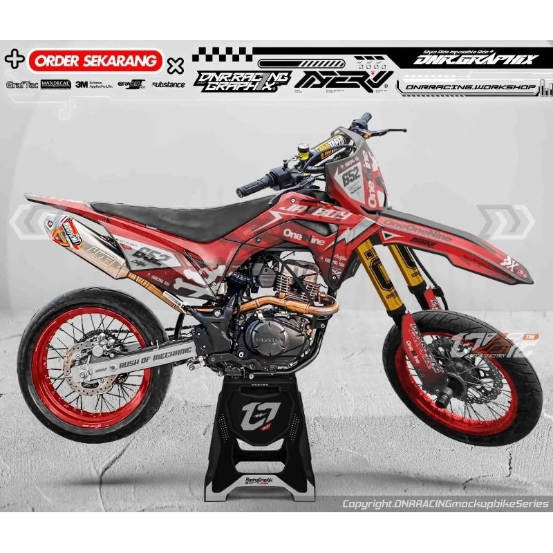 Jual Decal Crf, Klx, Dtracker, Gordon Supermoto/Motocross One1nine Red ...