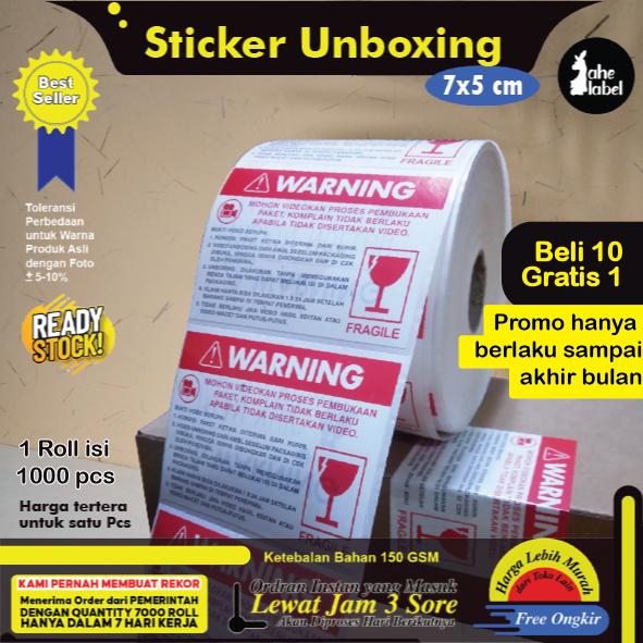 Jual STICKER UNBOXING STIKER LABEL UNBOXING STIKER PENGIRIMAN LABEL ...