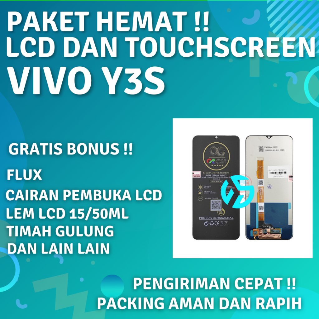 Jual Lcd Original Vivo Y3s Fullset Layar Touchscreen Ori | Shopee Indonesia