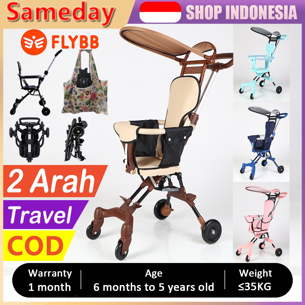 Jual FLYBB Kereta Dorong Bayi Stroler Bayi Lipat Travelling Magic ...