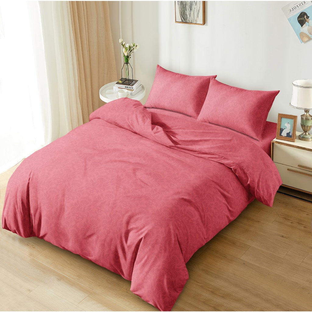 Jual Aloha - Bed Cover Set King 180x200 Tinggi 20 Fitted Emboss - Pink ...