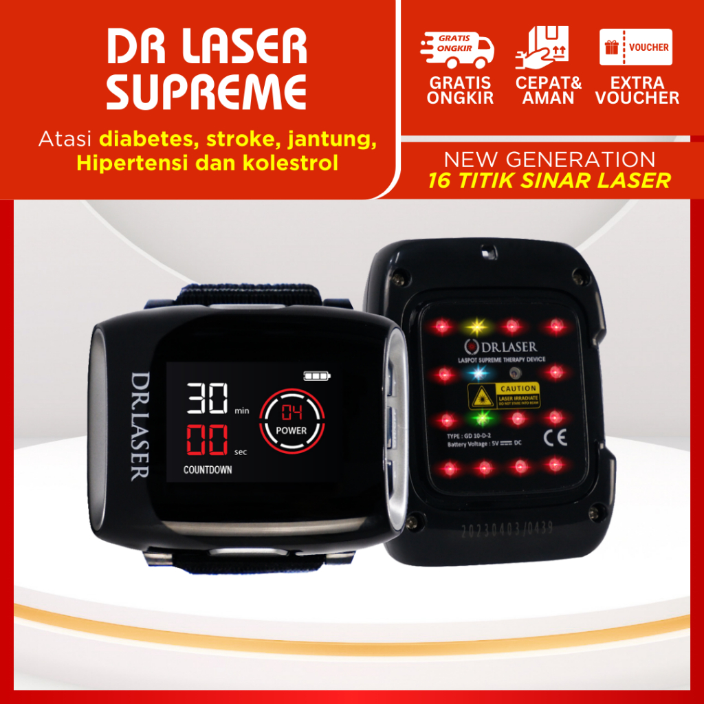 Jual Dr Laser Supreme 16 Titik - Jam Tangan Laser Terapi Kaki, Terapi ...